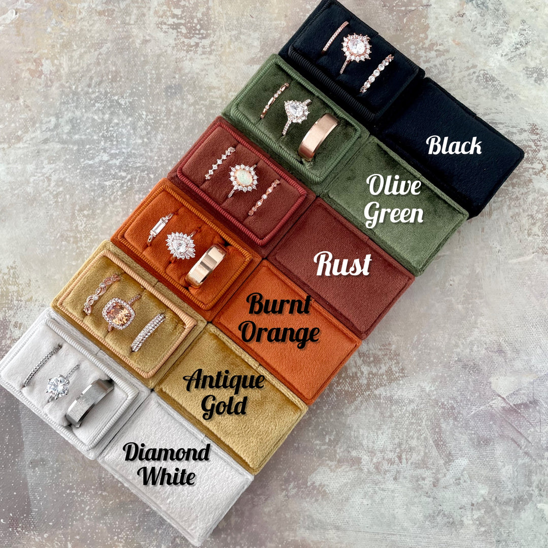 3 Slot Ring Box Flat Lay Styling Kit – Champagne & Grit